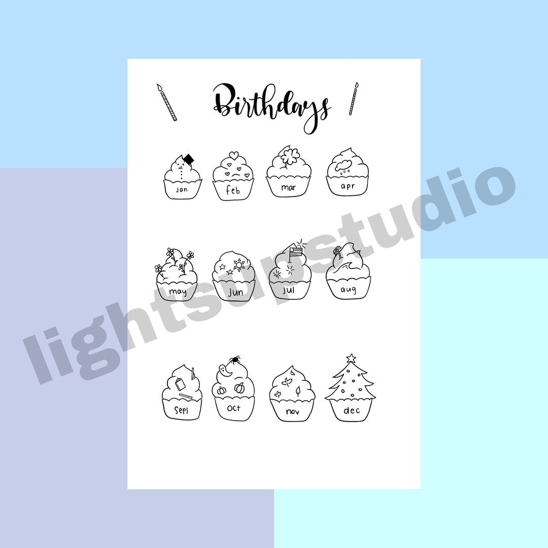 PDF DIGITAL DOWNLOAD Birthday Tracker Bullet Journal Page - Etsy