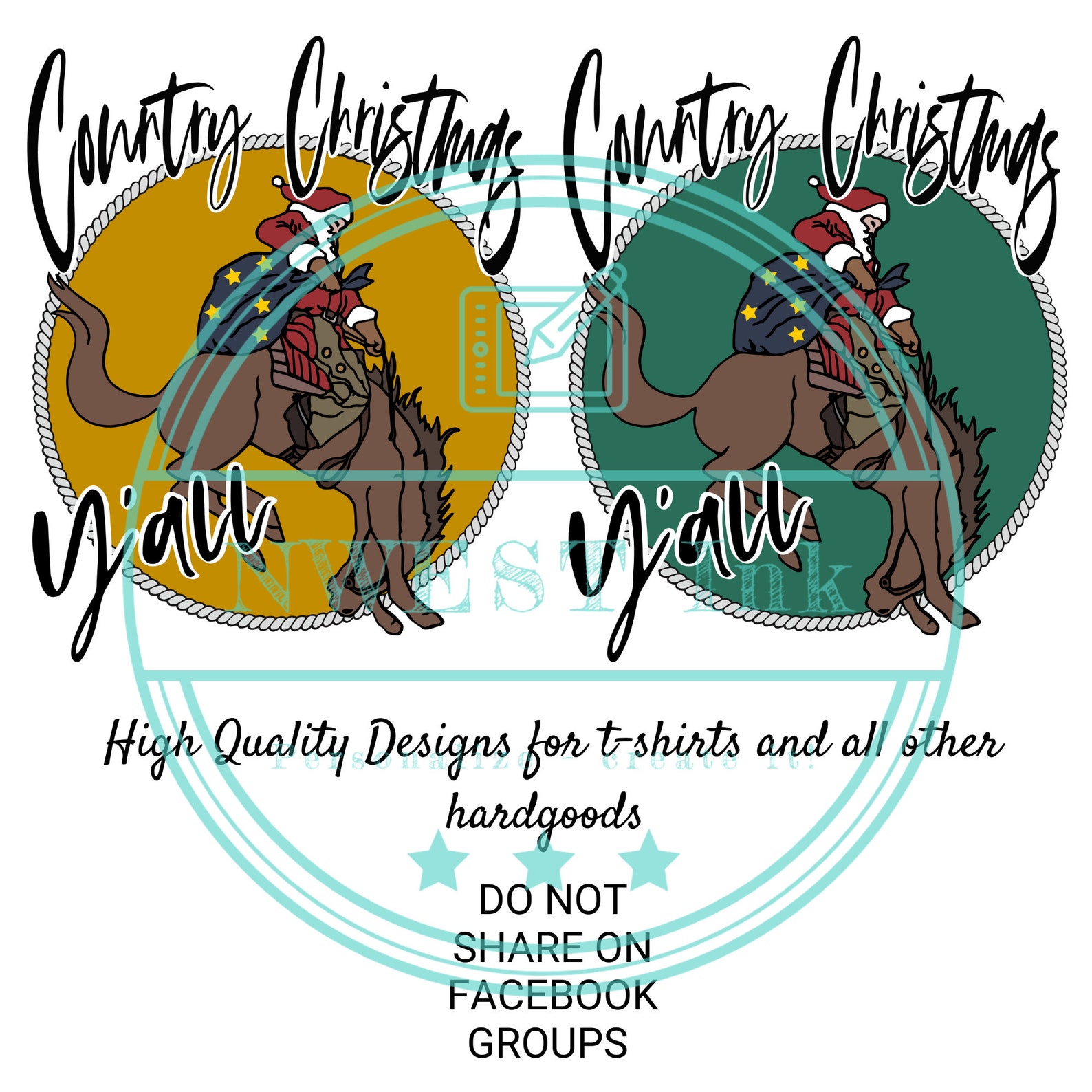 Christmas SVG Files for Cricut Clipart PNG Country Santa | Etsy