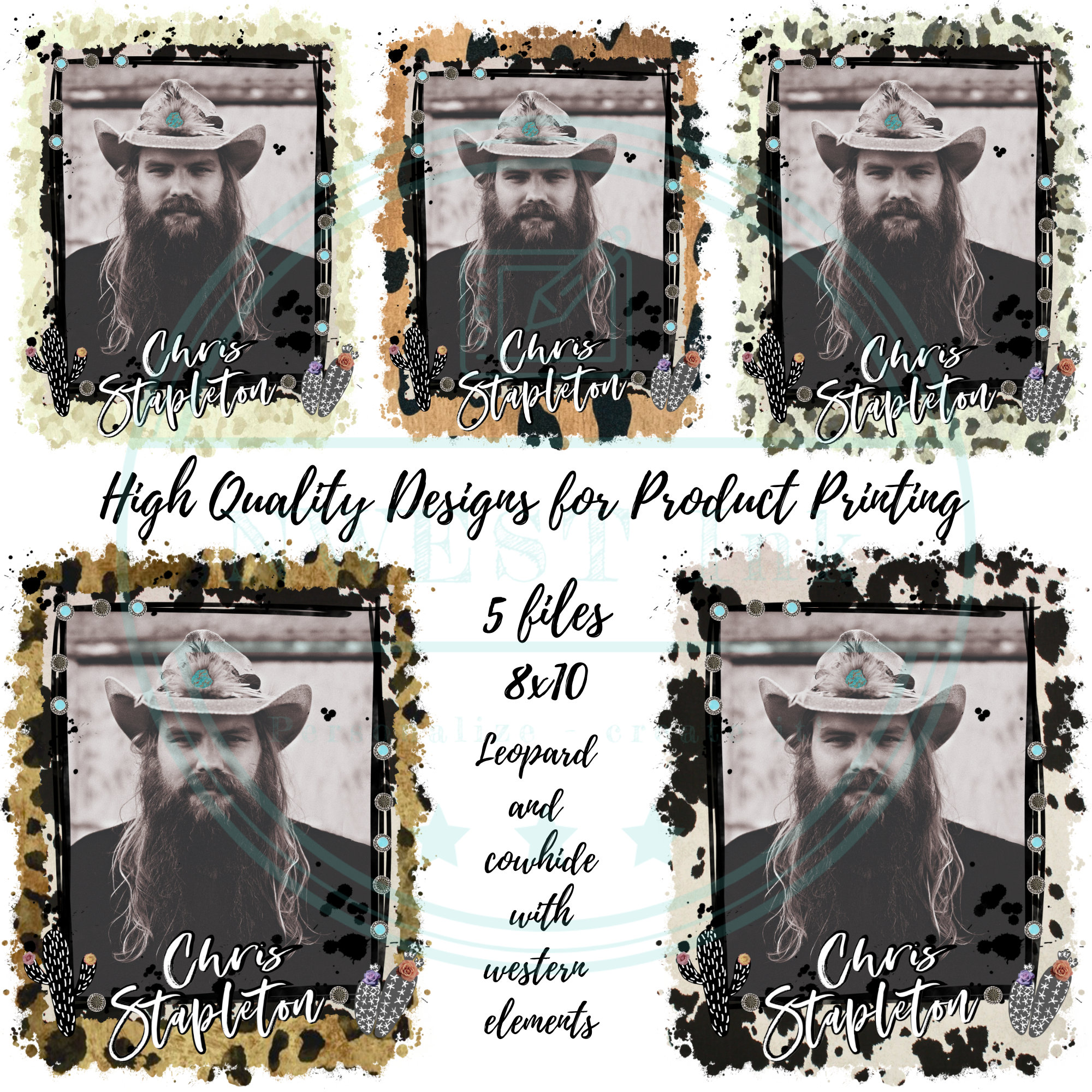 Country Music, Cowboy, Cowgirl Clipart, PNG, Rodeo, Leopard, Digital ...