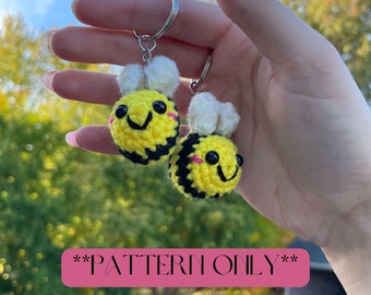 Buzzy Bee Crochet Keychain PATTERN: Whimsical Amigurumi Accessory for ...