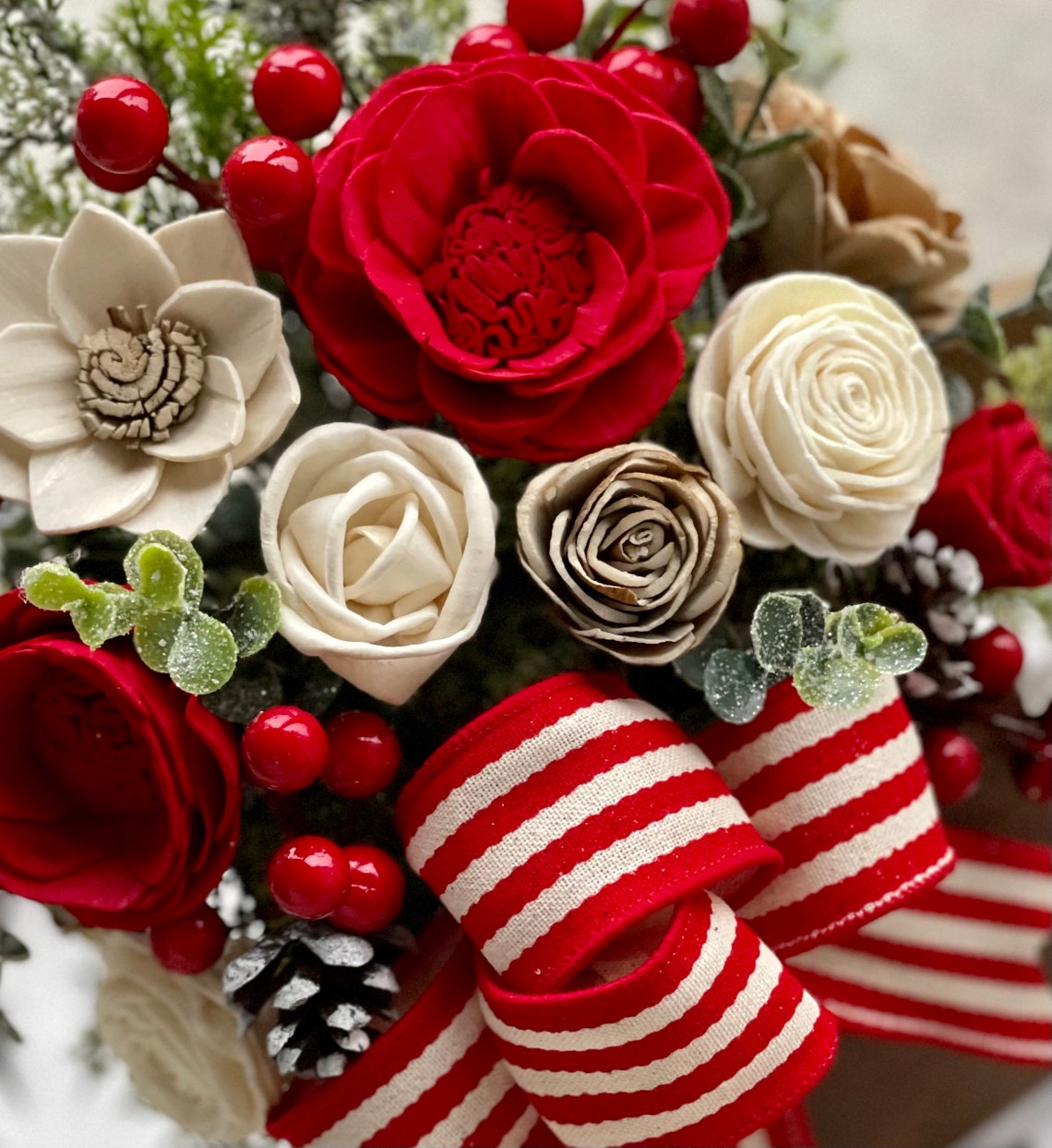 Christmas Box Flowers Farmhouse Christmas Flowers Christmas - Etsy