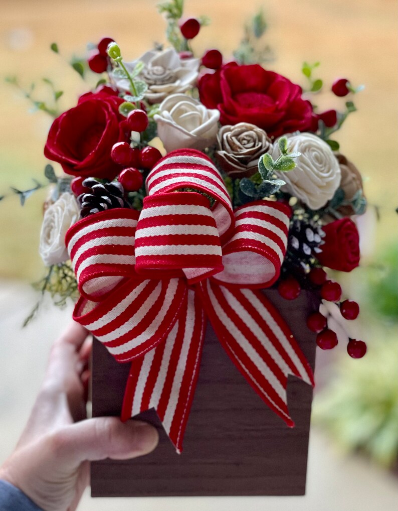 Christmas Box Flowers Farmhouse Christmas Flowers Christmas - Etsy