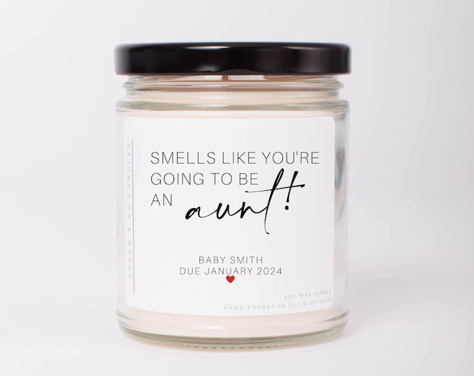 Aunt Pregnancy Announcement Candle, You're Going to Be an Aunt ...