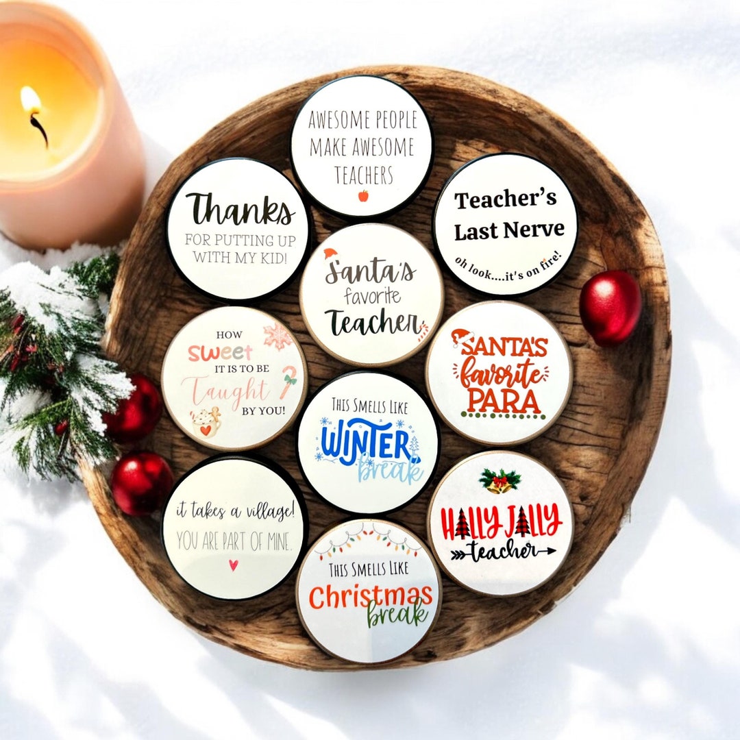 Teacher Christmas Bundle, Soy Candles, Teacher Tins, Gift for Para ...