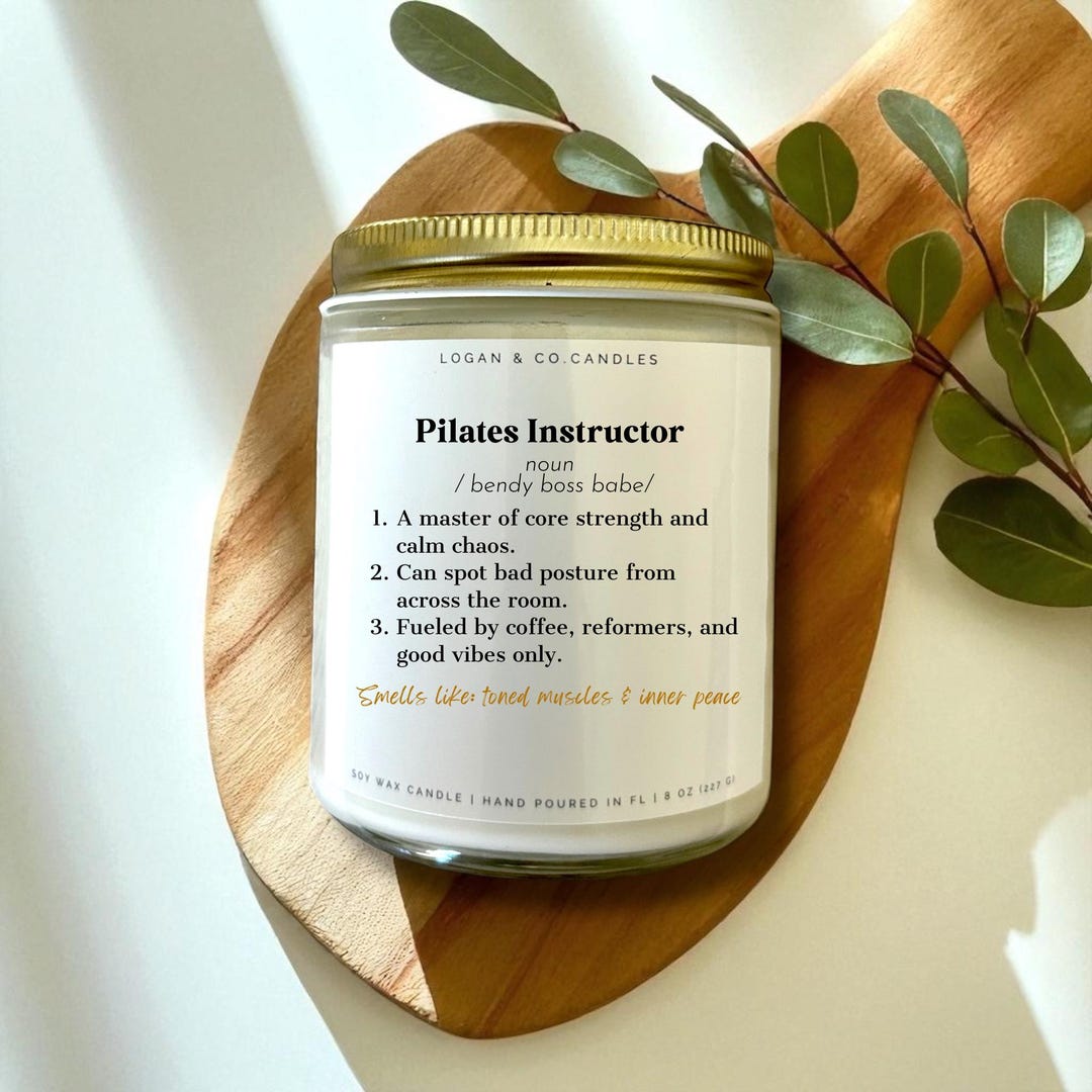 Gift for Pilates Instructor Soy Candle: Pilates Instructor Definition ...