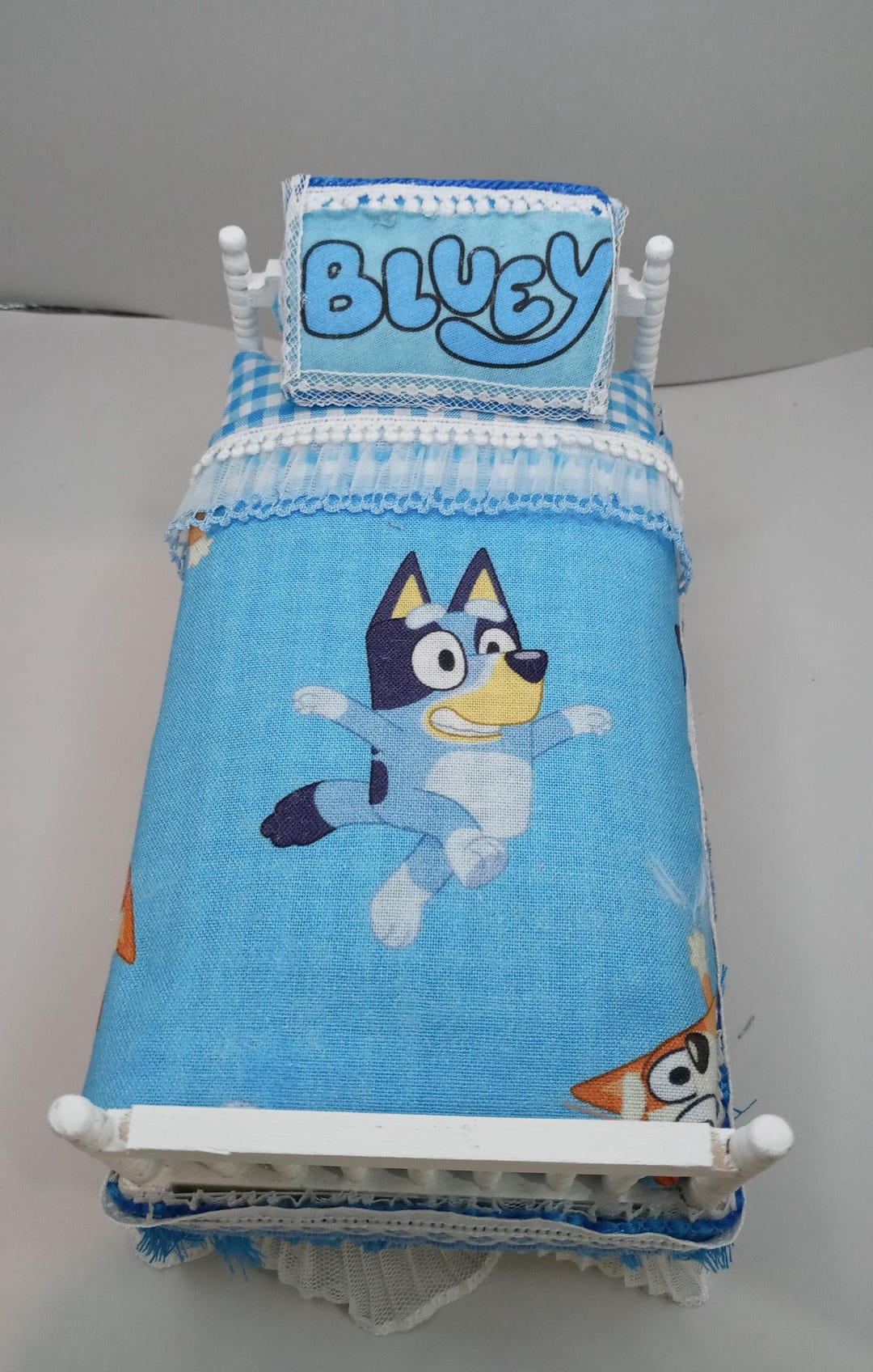 1;12 Scale Bluey Dollhouse Bed, Featuring Bluey on the Comforter and ...