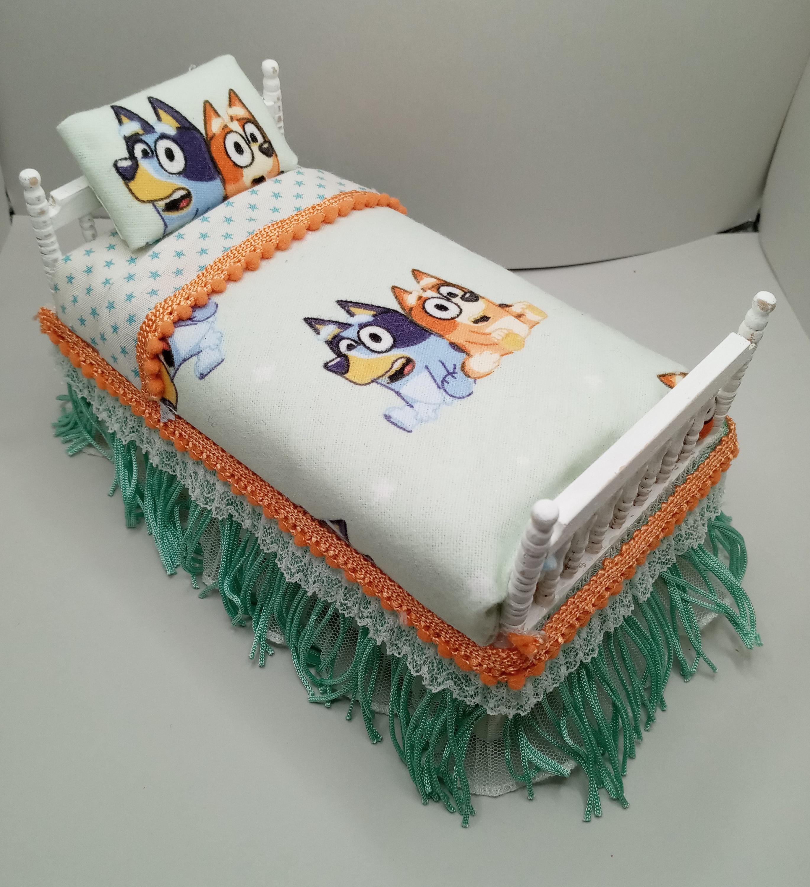 1;12 Scale Bluey Dollhouse Bed, Featuring Bluey and Her Sister Bingo in ...
