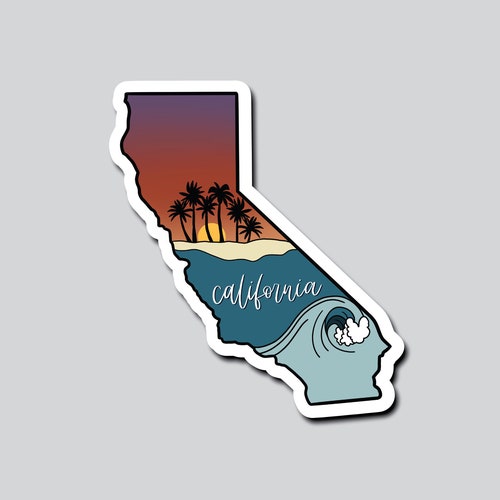 Minimal California State Vinyl Sticker Custom Stickers - Etsy