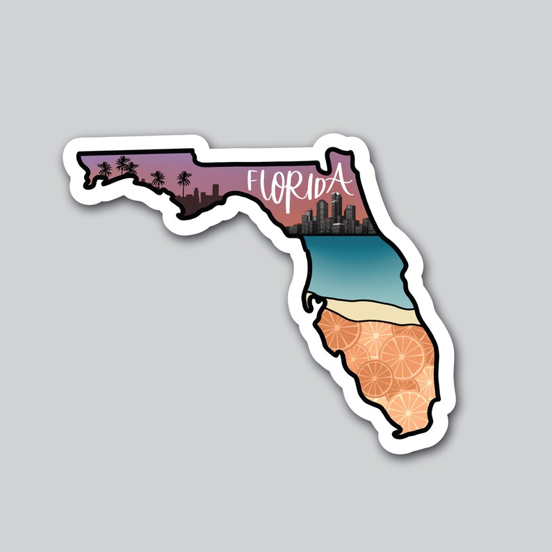 3 Florida Vinyl Sticker State Stickers Waterproof - Etsy