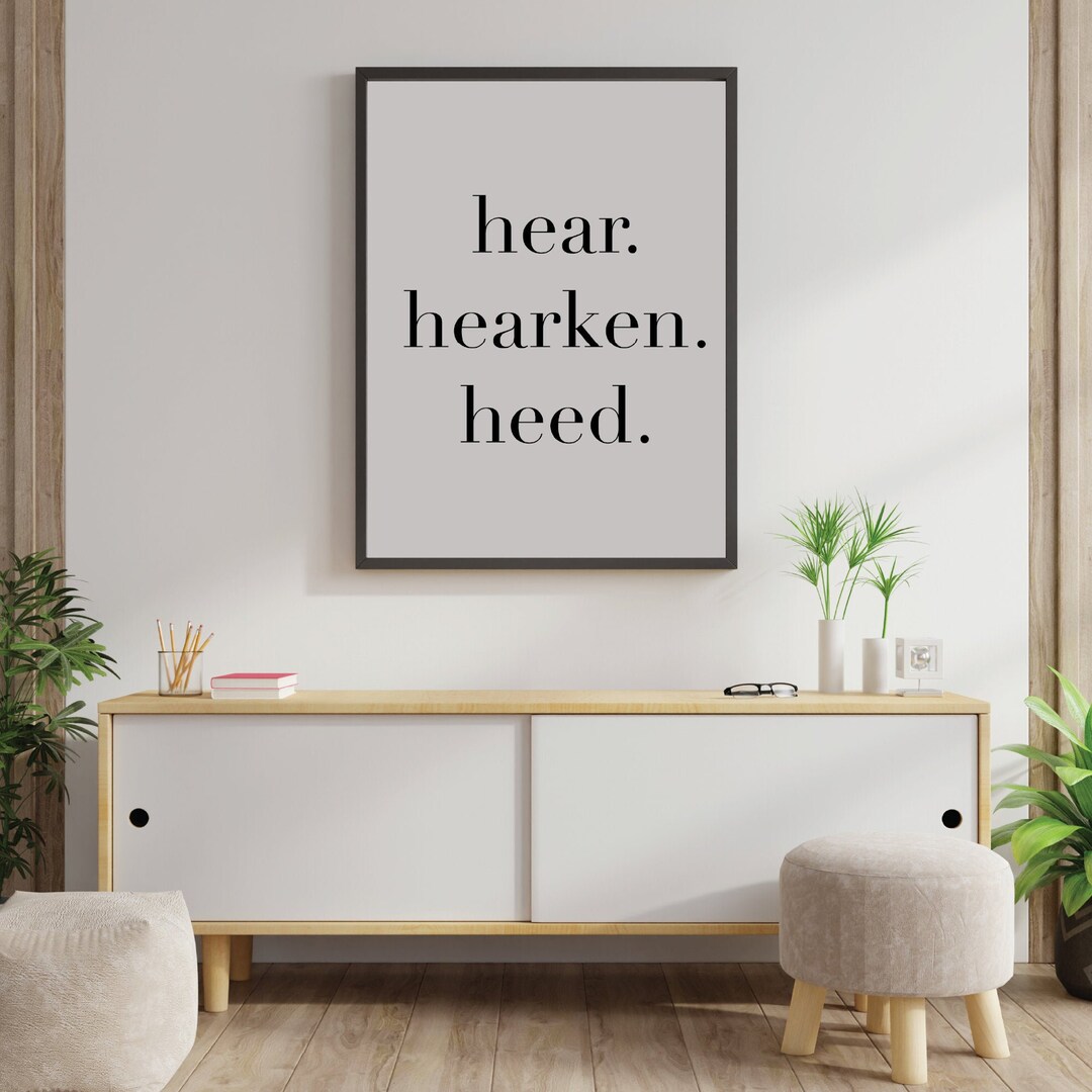 Hear Hearken Heed Print 8x10 11x14 16x20 Russell M. - Etsy