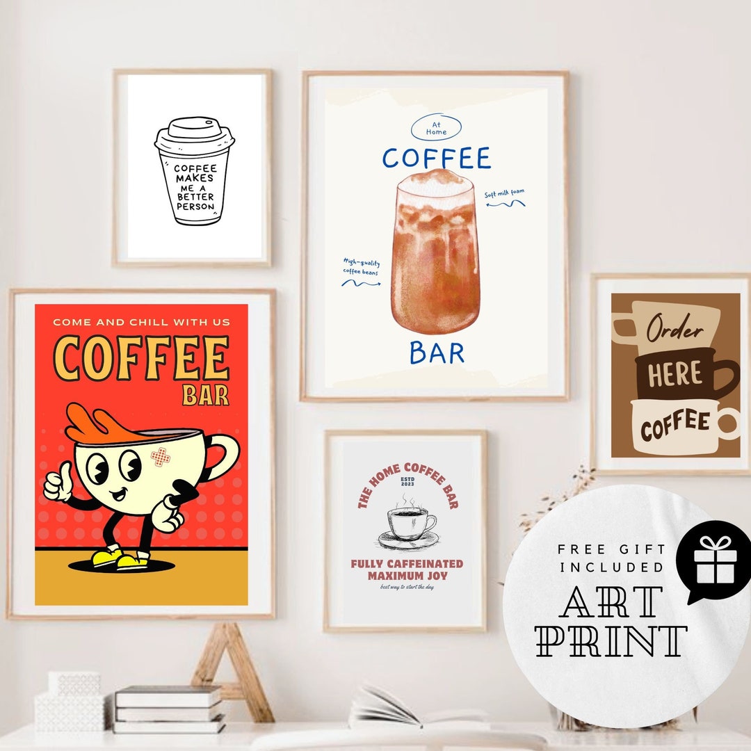 Coffee Bar Gallery Wall Set of 5 Prints Coffee Coffee Print Coffee Bar ...