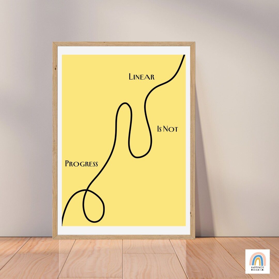 Progress is Not Linear Digital Art Print Motivation - Etsy