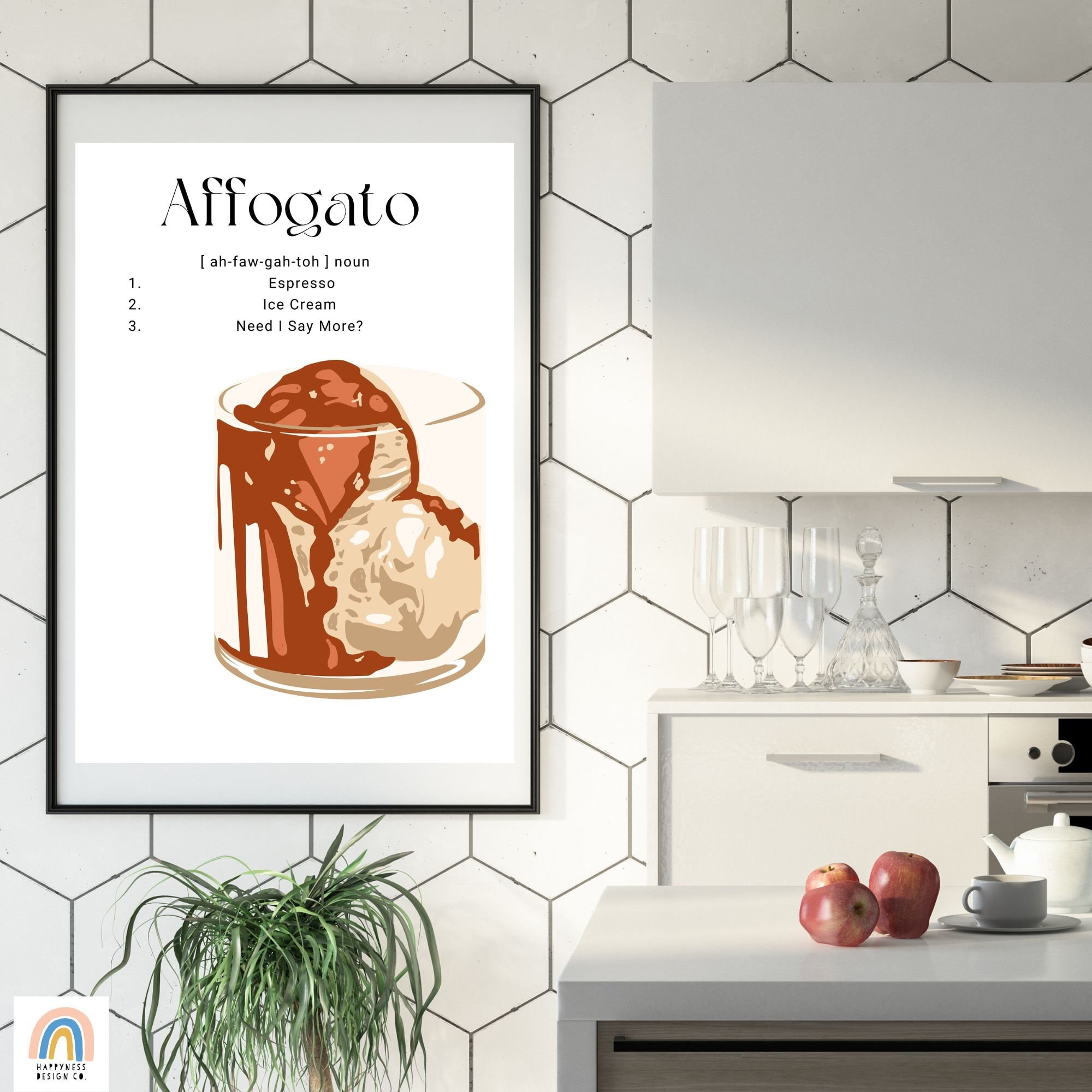 Affogato Art Print Digital Art Espresso Coffee Bar Gifts Fun Wall Art ...