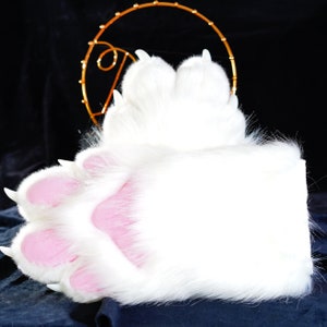 Pure White Paws, Furry Gloves, Cosplay Gloves, Cat Paws, Puppy Paws ...