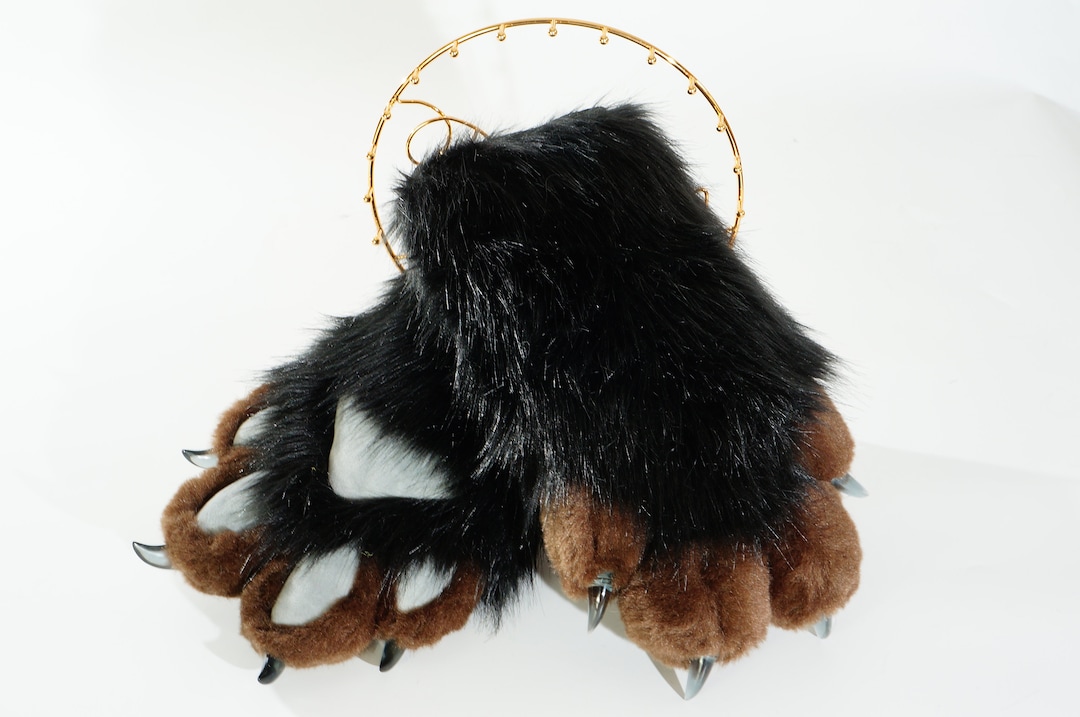Black and Dark Brown Paws, Fursuit Paws, Puppy Paws, Furry Hand Paws ...