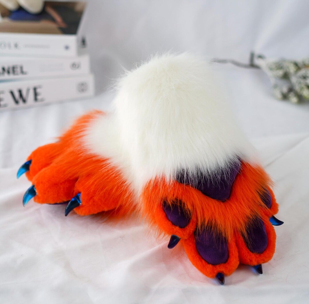 Halloween Pumpkin Color Furry Paw,halloween Gift for Furry,realistic ...