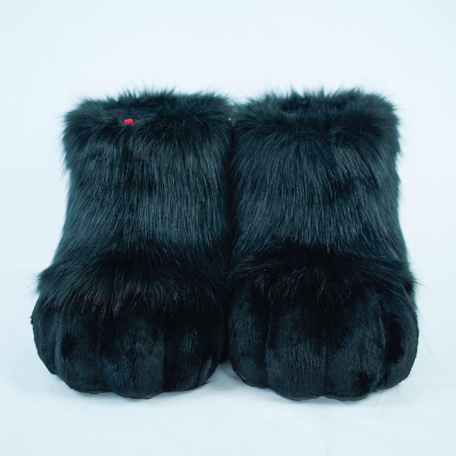 Fursuit All Black Feet Paws Outdoor Shoes | Soft Faux Fur Paw Slippers ...