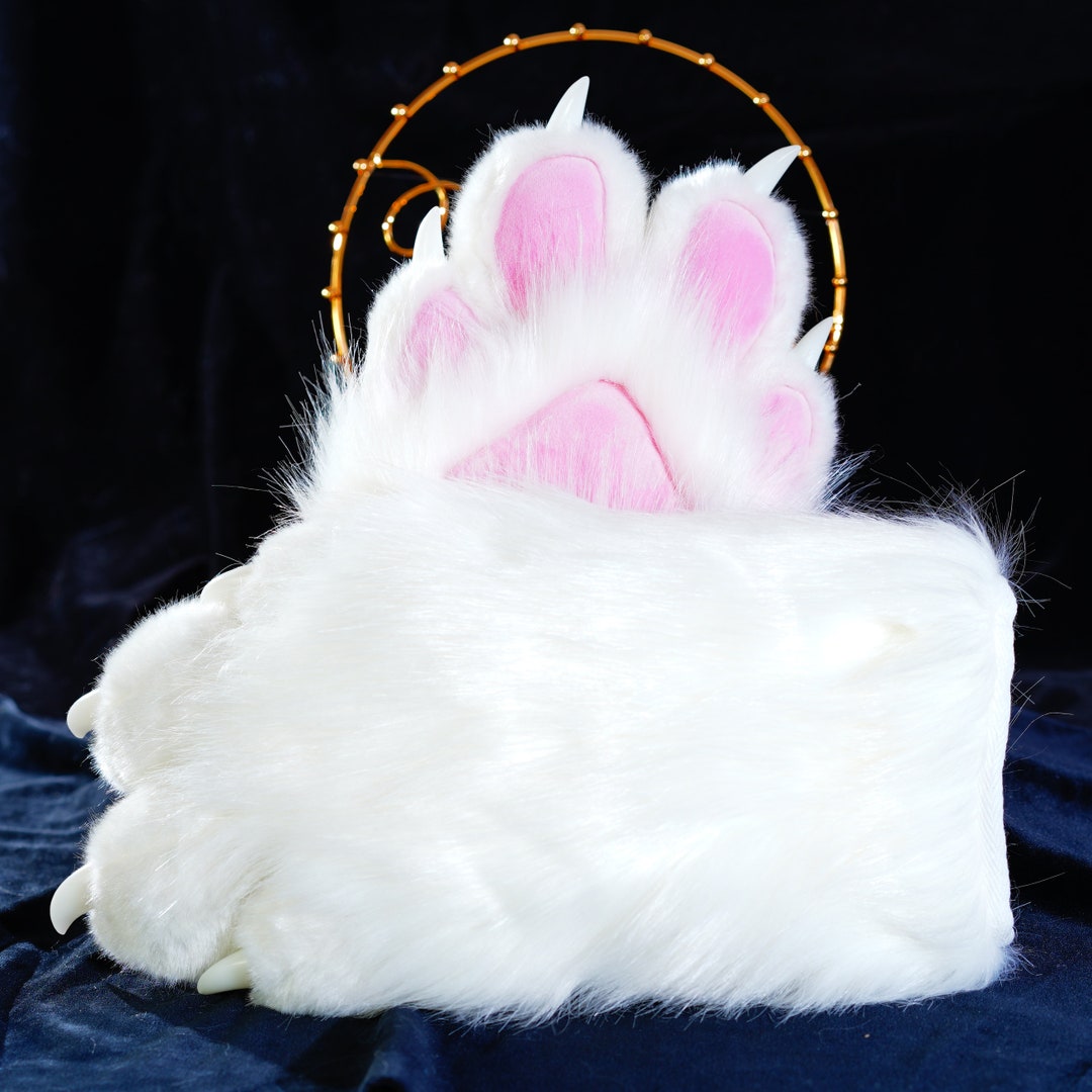 Pure White Paws, Furry Gloves, Cosplay Gloves, Cat Paws, Puppy Paws ...