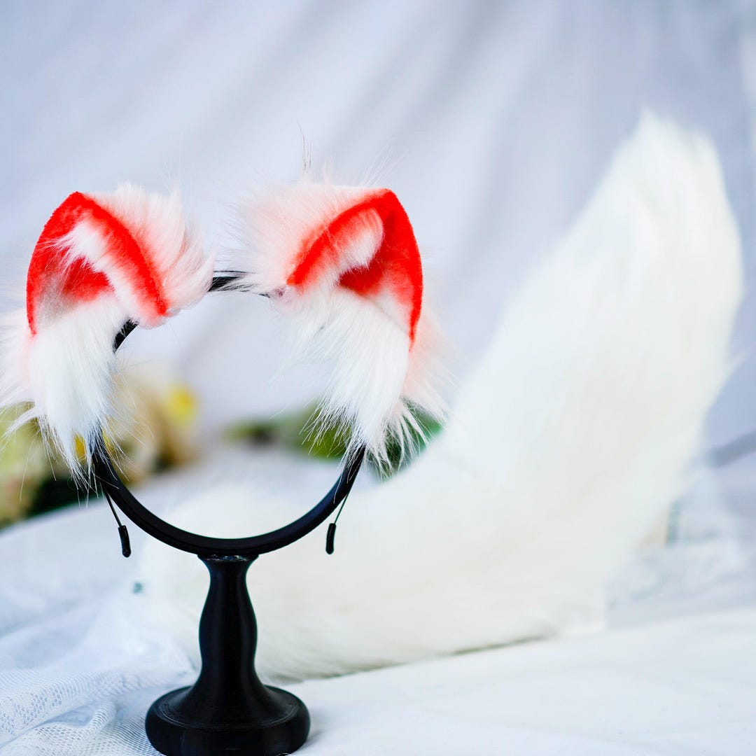 Cute Baby Pink Cat Ears and Tail Set, Custom Furry Cosplay Set for ...