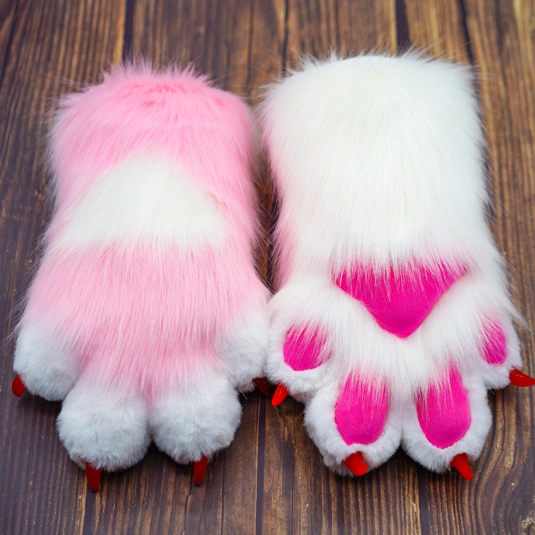 Kawaii Fursuit Paws | Anime-style Faux Fur Gloves | Cute Animal Cosplay ...
