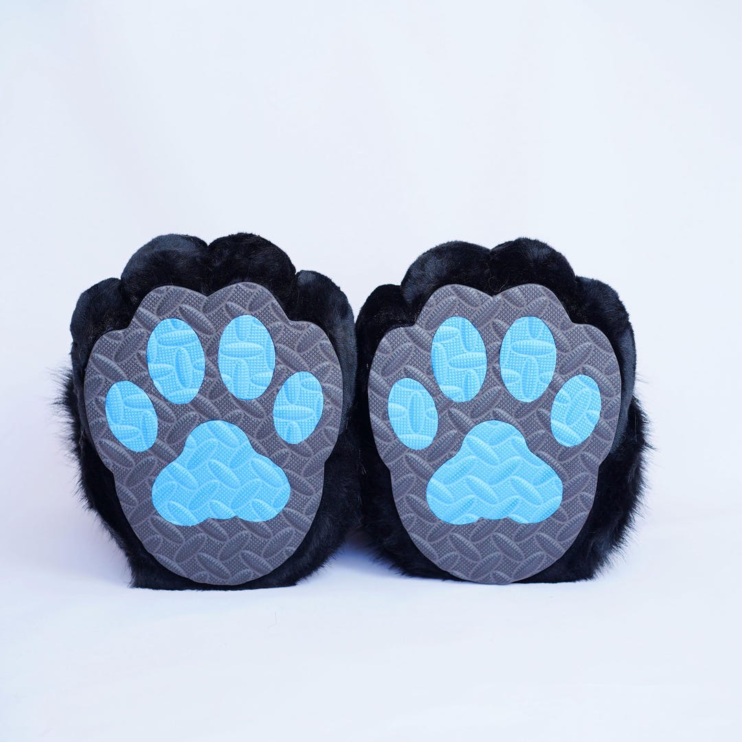 Blue and Elf Green Outdoor Fursuit Feet Paws, Animal Paws, Furry Shoes ...