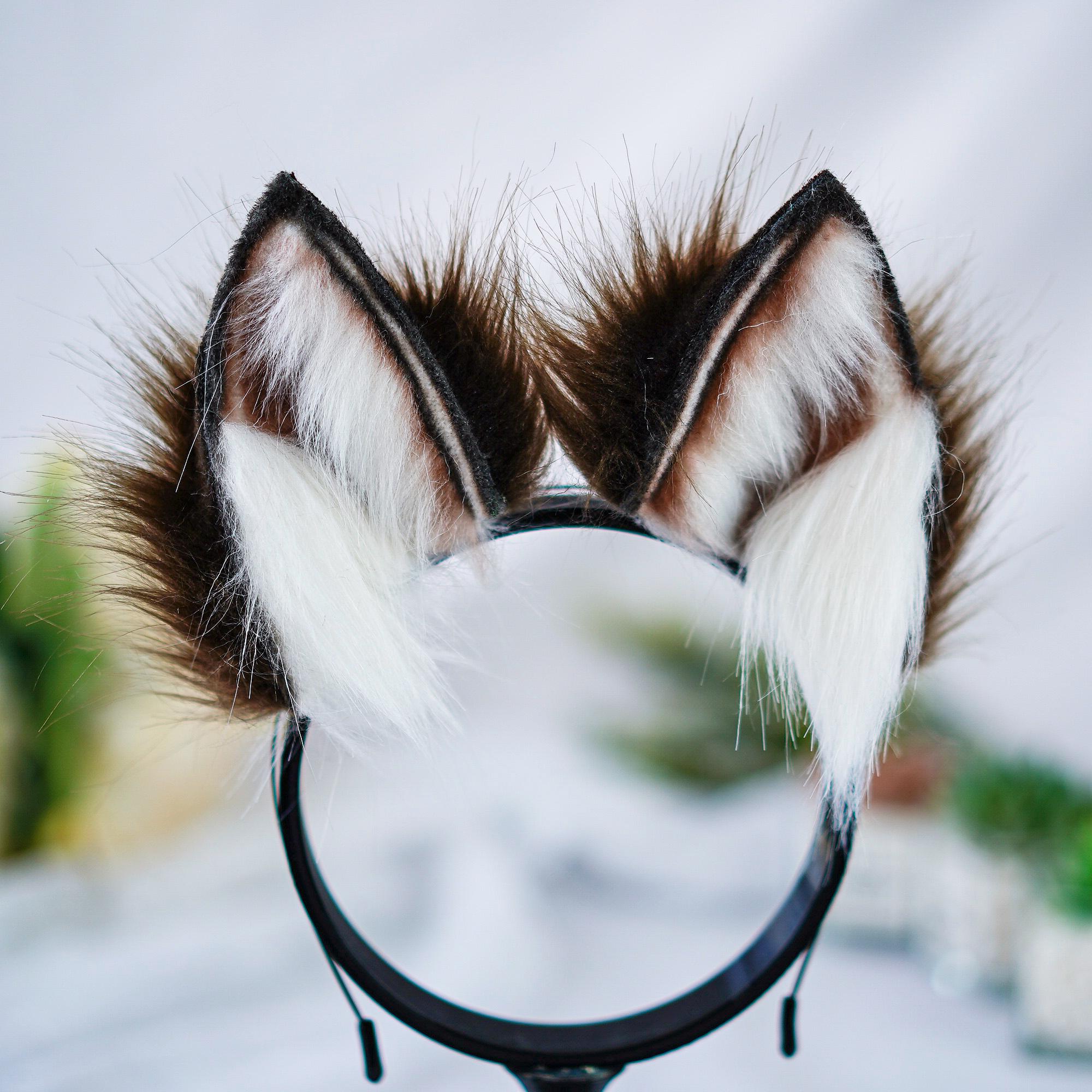 Fluffy Brown Cat Ears
