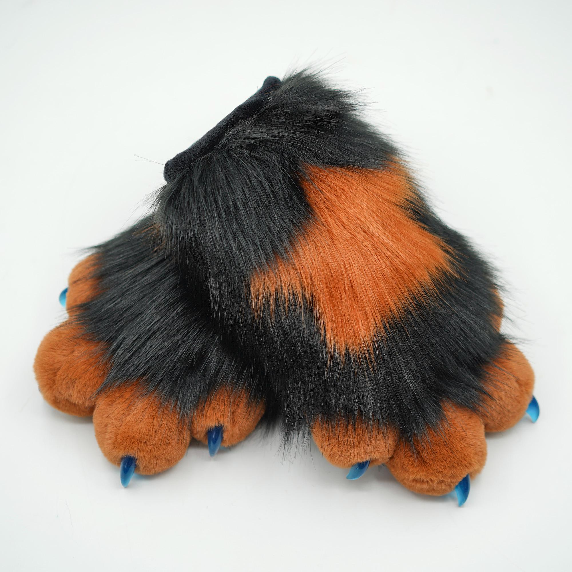 LARP Furry Fandom Fursuit Handpaws | UV Reactive Faux Fur Rave Gloves ...