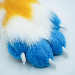 Furry Paws With Star Pattern and Colorful Style | Fluffy Fursuit ...