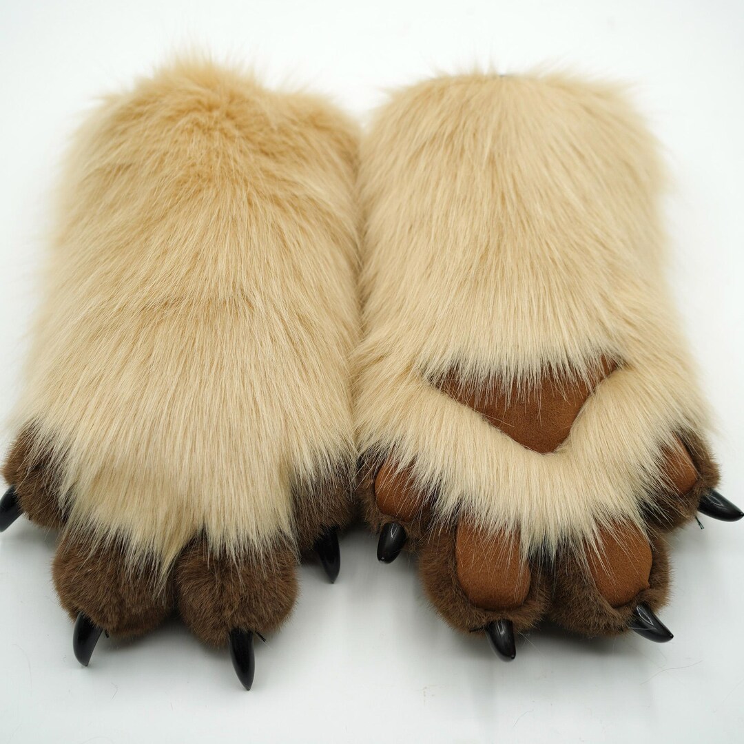 Fluffy Fursuit Paws - Premium Faux Fur Hands for Furcon, Anthro ...