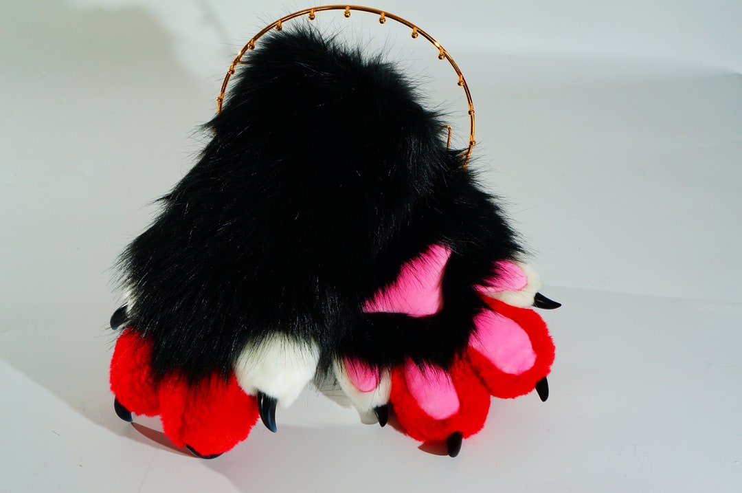 Black With Red Paws, Furry Gift, Kemono Paws Custom, Wolf Paws, Tiger ...