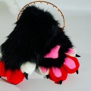 Black With Red Paws, Furry Gift, Kemono Paws Custom, Wolf Paws, Tiger ...