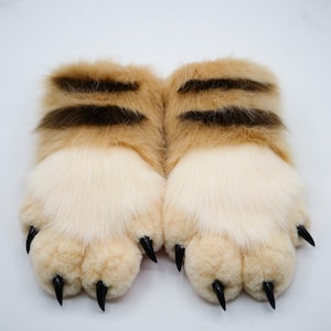 Kigurumi Fursuit Furry Brown Animal Paws Claws Nails Gloves Cosplay ...