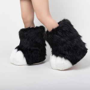 Black&white Outdoor Fursuit Feet Paws-comfortable and Durable Fursuit ...