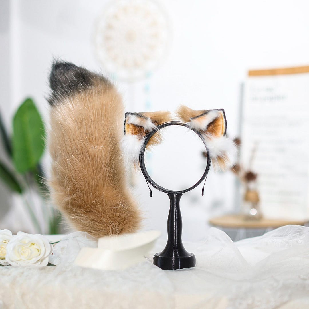 Brown Cat Ears and Tail Suit, Custom Furry Cat Cosplay Set for ...