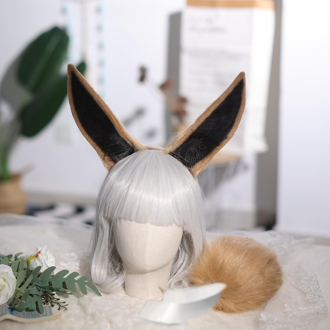 Camel Bunny Ears and Brown Tail Suit, Custom Furry Bunny Cosplay Set ...