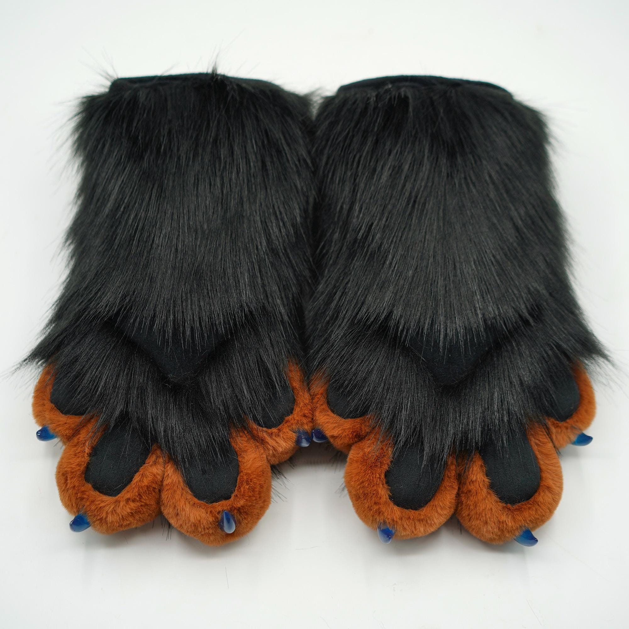 LARP Furry Fandom Fursuit Handpaws | UV Reactive Faux Fur Rave Gloves ...