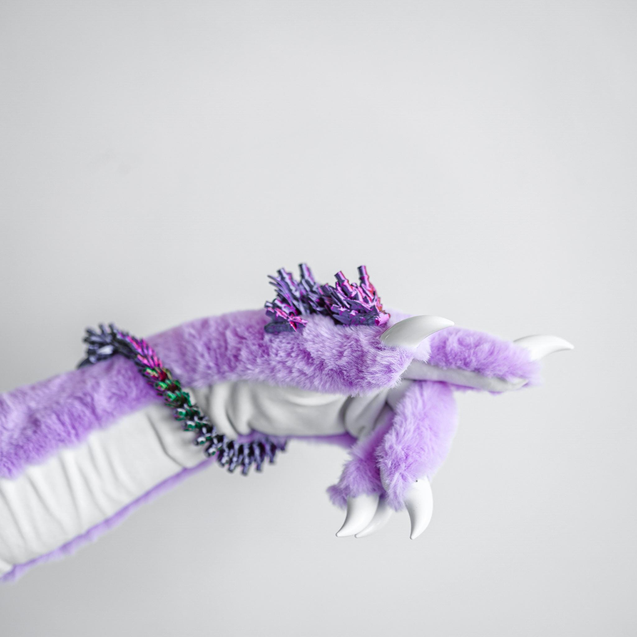 Furry Claw Gloves – Fantasy Costume Paws, Halloween Party Gift, Purple ...