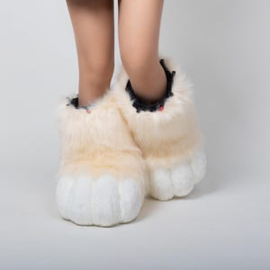 Beige&white Outdoor Fursuit Feet Paws-comfortable and Durable Fursuit ...