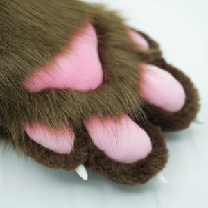 Fursuit Brown Fur 4 Finger Gloves Plush Furry Paws, Custom Fursuit ...