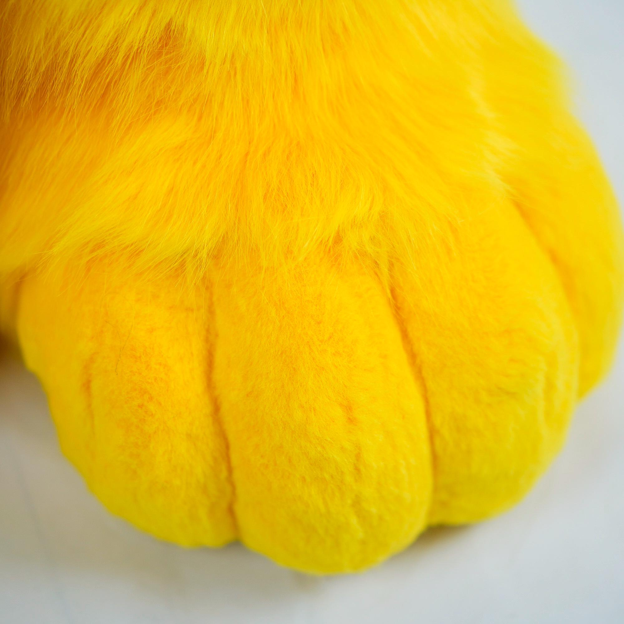 Fluffy Fursuit Feet Paws Animal Paws , Yellow Furry Shoes, Costume ...