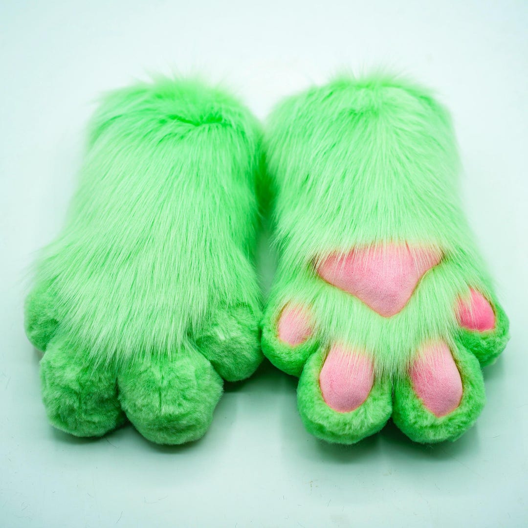 Fluffy Fursuit Partial Costume Accessories Furry Gloves for Cosplay and ...