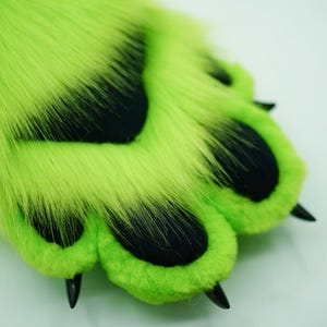 Elf Green Furry Hand Paws 4-finger Gloves | Fluffy Fursuit Partial ...