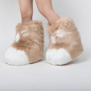 Fursuit Feet Paws Animal Paws, Camel and White, Furry Shoes, Halloween ...