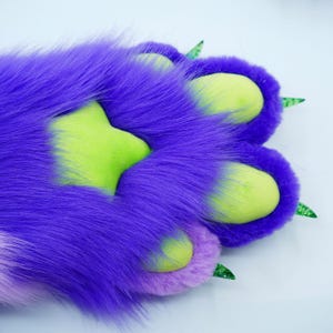 Purple Furry Paws Halloween Gift for Furry Cosplay Gloves-cute Cat ...