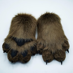 Customizable Fursuit Furry Deep Color Paws | Fluffy Soft Plus 4-finger ...