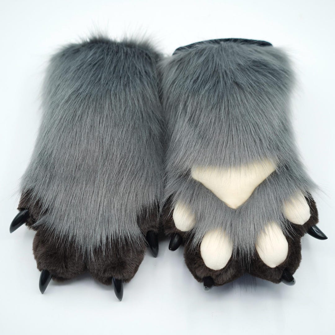 LARP Fursuit Paws - Premium Faux Fur Animal Hands for Roleplaying ...