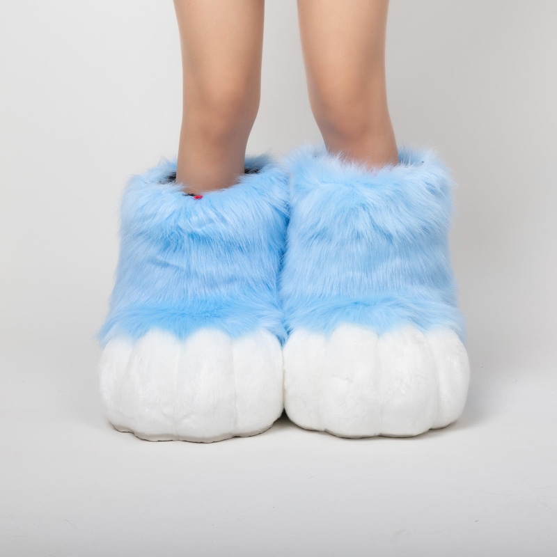 Furry Blue Shoes - Etsy