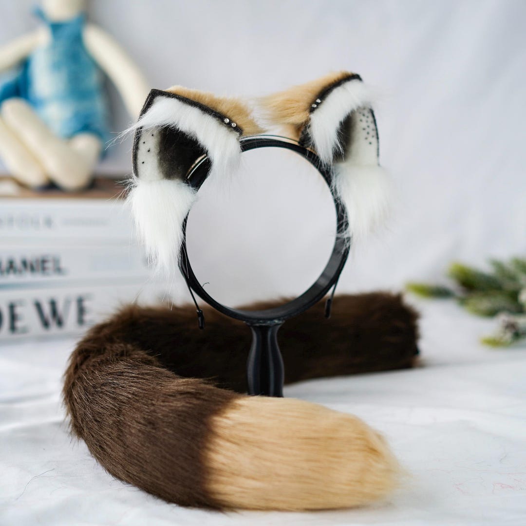 Camel Cat Ears and Brown Tail Suit, Custom Furry Cat Cosplay Set for ...