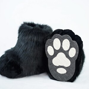 Black and White Outdoor Fursuit Feet Paws and Hand Paws Set, Cosplay ...