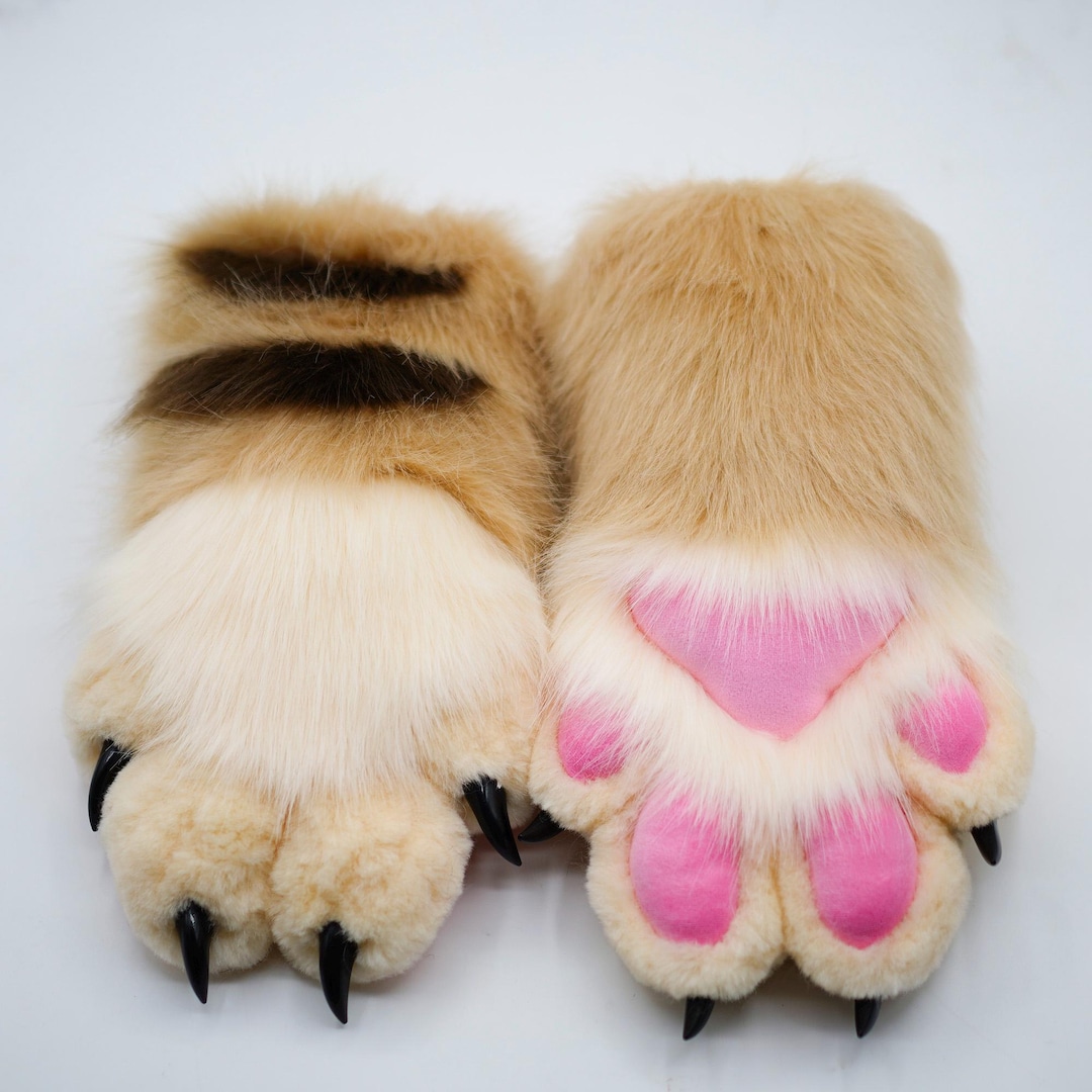 Kigurumi Fursuit Furry Brown Animal Paws Claws Nails Gloves Cosplay ...